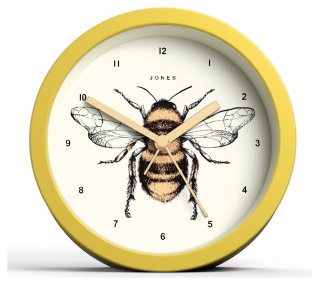 Jones Clocks Analogue Eclipse Bee Alarm Clock - Yellow by Argos ...