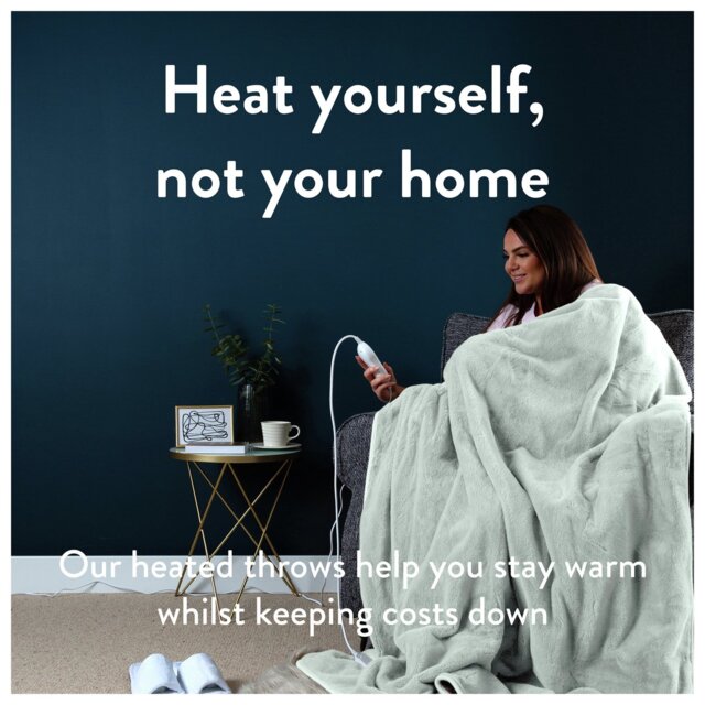 Slumberdown Elegantly Warm Luxury Heated Throw - Pistachio by Argos ...