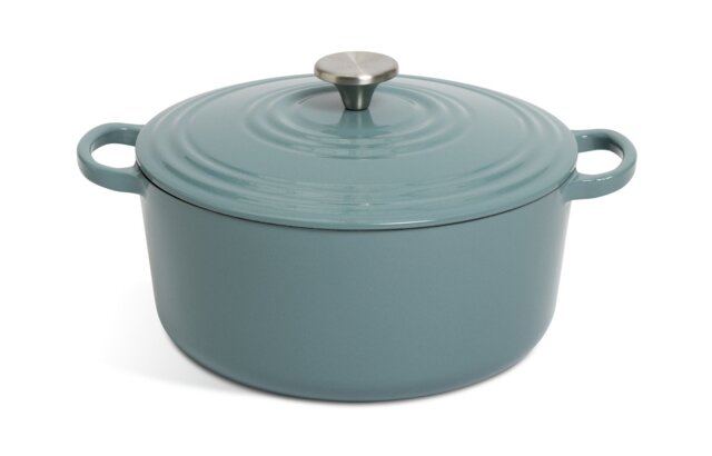 Habitat 5.3 Litre Cast Iron Casserole Dish - Blue by Argos | ufurnish.com