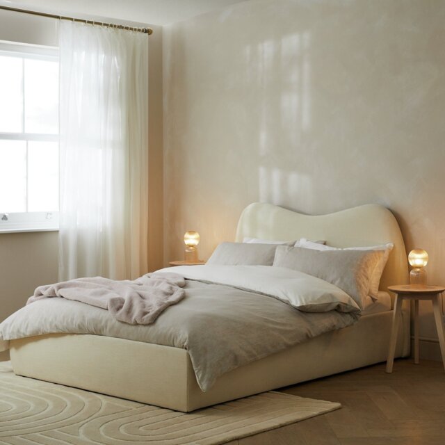 Habitat Orton kingsize Fabric End Lift Ottoman Bed - Natural by Argos ...