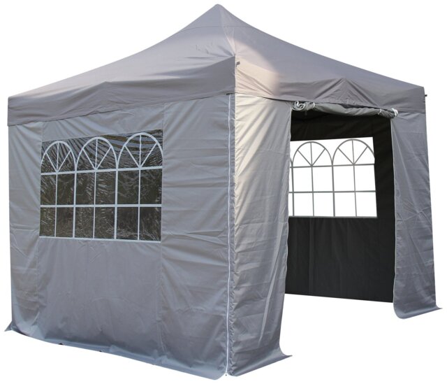 All Seasons 3m x 3m Pop Up Garden Gazebo & Side Panels- Grey by Argos | ufurnish.com