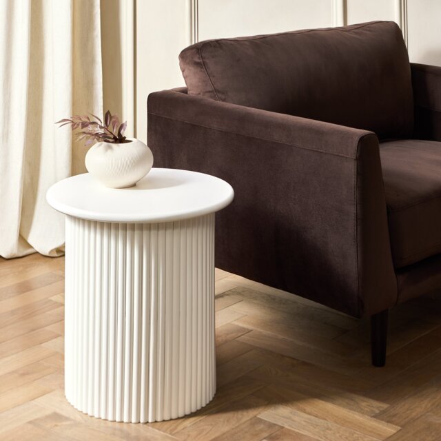 Habitat Luan Slatted Side Table - White by Argos | ufurnish.com