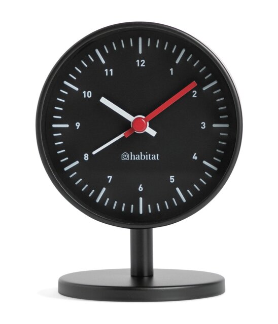 Habitat Analogue Alarm Clock - Black by Argos | ufurnish.com