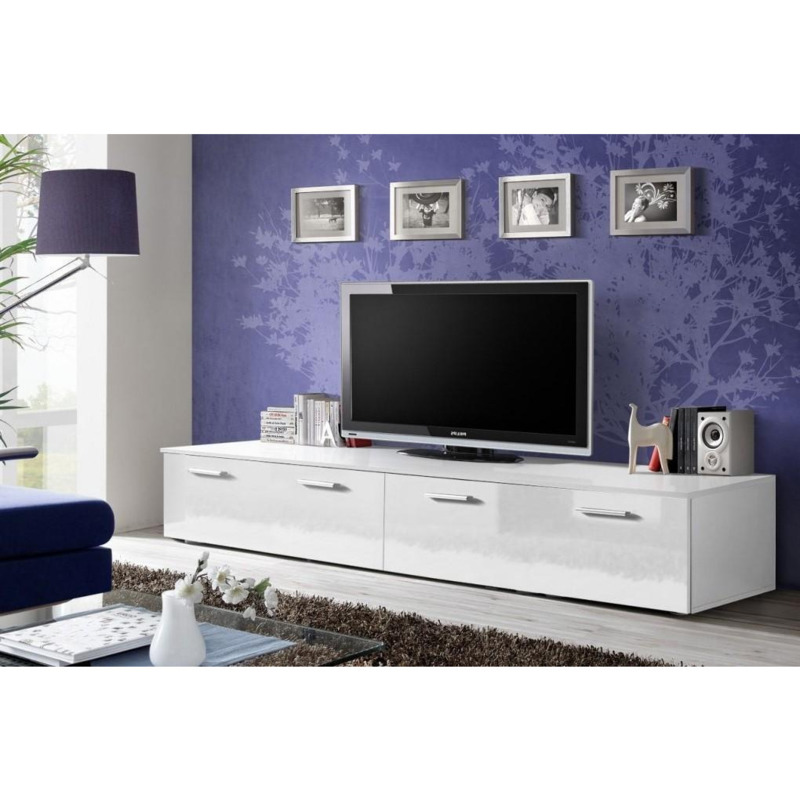 Duo TV Cabinet in White Gloss - White Gloss 200cm by Arthauss ...