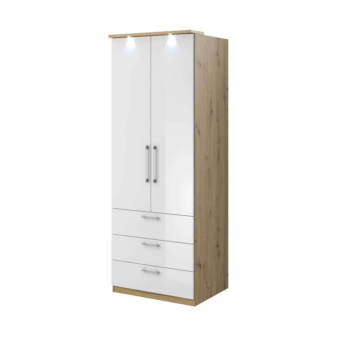 Optima 68 Hinged Wardrobe 80cm - Oak Artisan 80cm by Arthauss ...