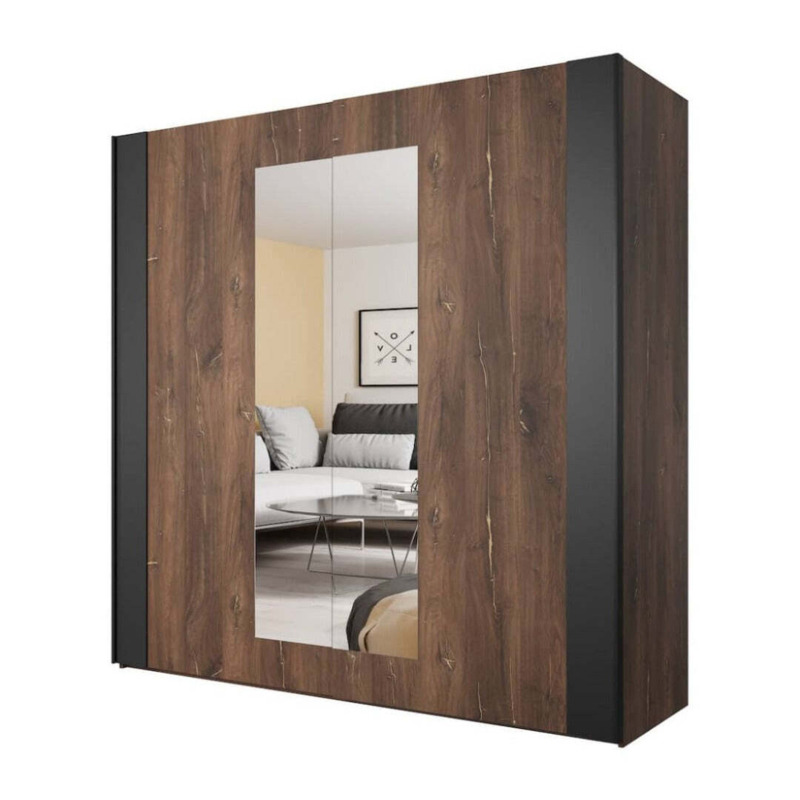 Sigma Sliding Door Wardrobe 200cm - Oak Flagstaff 200cm by Arthauss ...