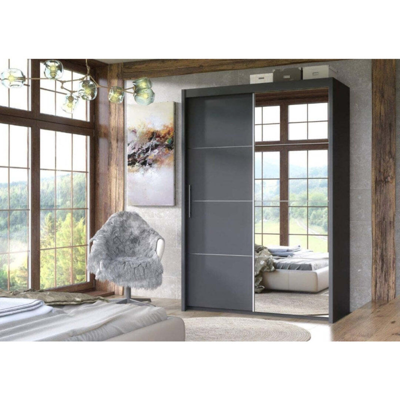 Inova Sliding Door Wardrobe 150cm - Graphite 150cm by Arthauss ...