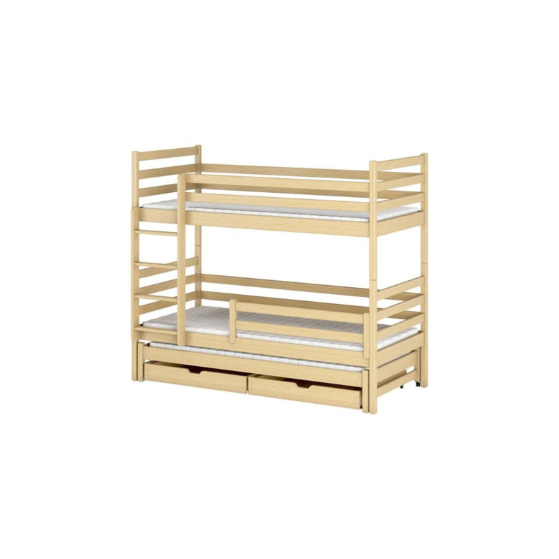 Luke Bunk Bed with Trundle and Storage - Pine Foam Mattresses by ...