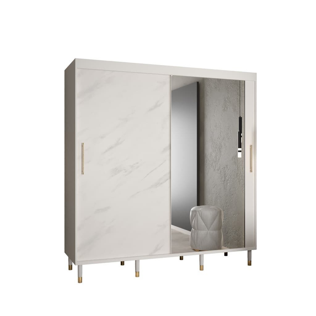 Bergen I Sliding Door Wardrobe 200cm - White 200cm by Arthauss ...