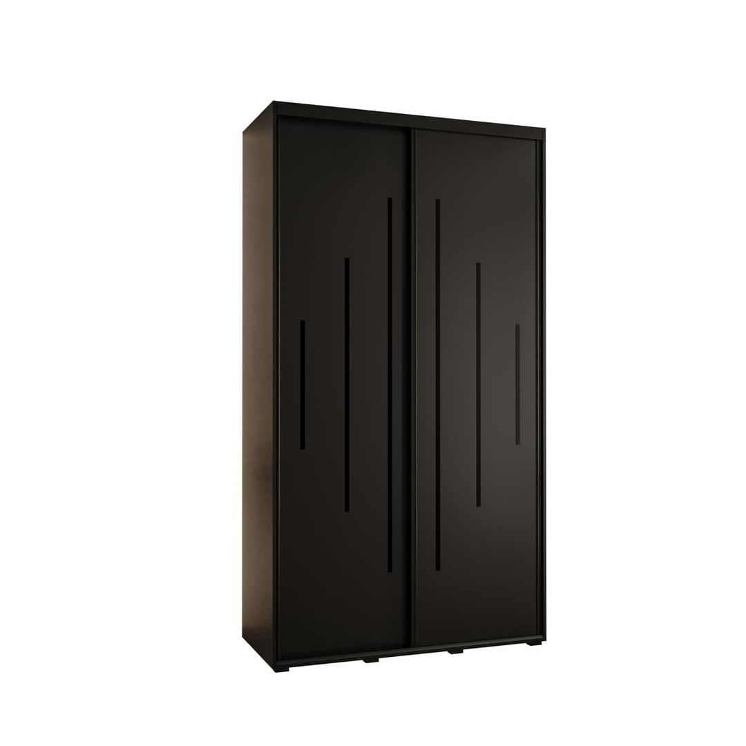 Cannes XII Sliding Door Wardrobe 130cm - Black 130cm by Arthauss ...