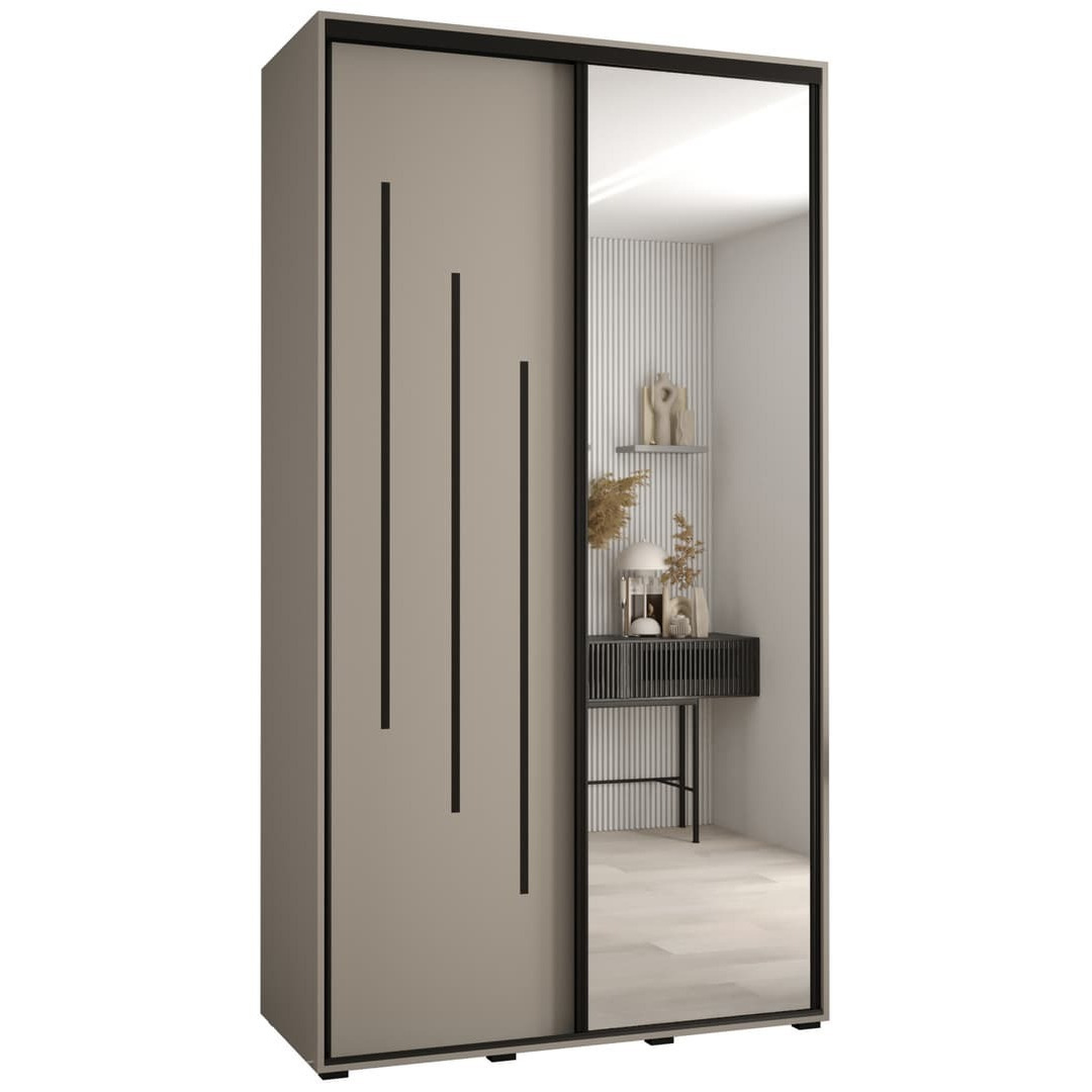 Dakota IX Sliding Door Wardrobe 130cm - Cashmere 130cm by Arthauss ...