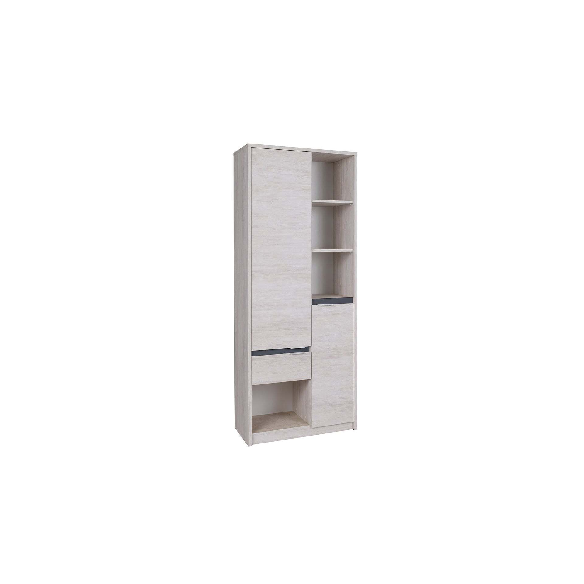 Denver 08 Tall Cabinet 80cm - White Oak / Graphite Gloss 80cm by ...