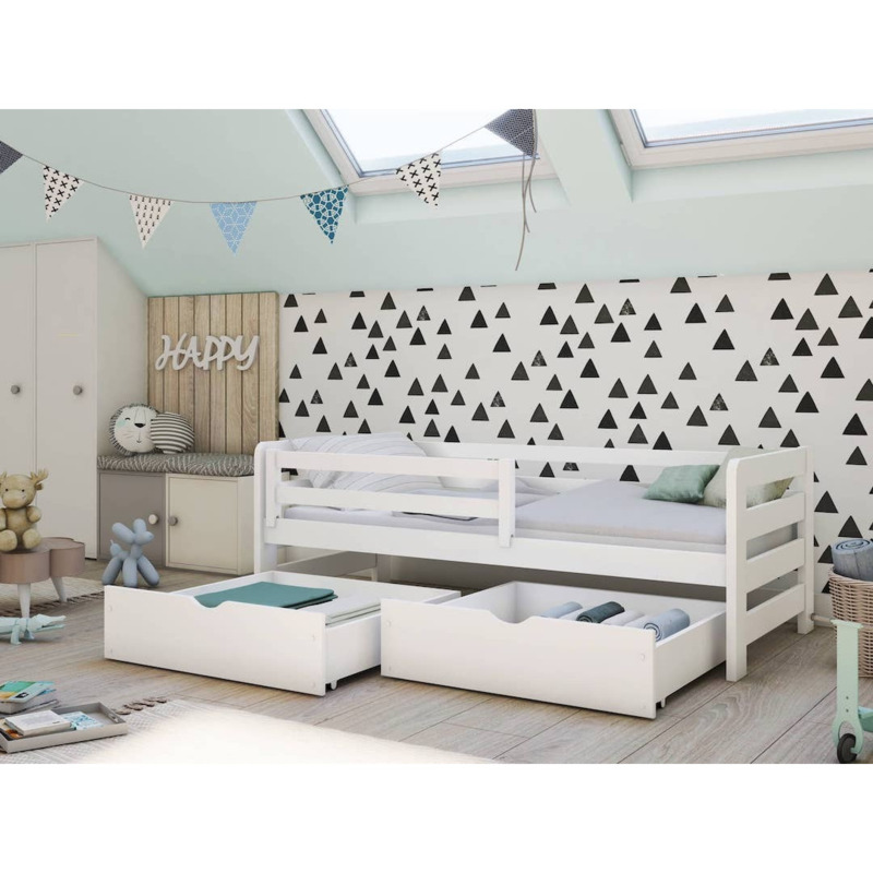 Wooden Bed Ergo with Storage - White Matt Foam Mattresses by Arthauss ...