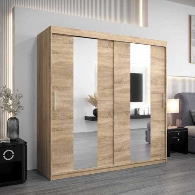 Pole Sliding Door Wardrobe 200cm - Oak Sonoma 200cm by Arthauss ...