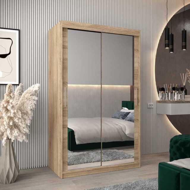Tokyo III Sliding Door Wardrobe 120cm - Oak Sonoma 120cm by Arthauss ...