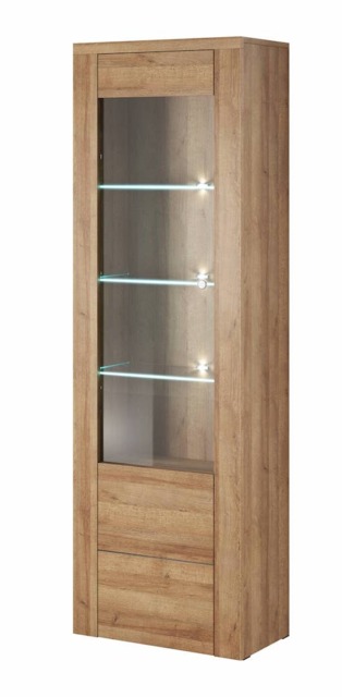 Larona 05 Tall Display Cabinet 65cm - Oak Riviera 65cm by Arthauss ...