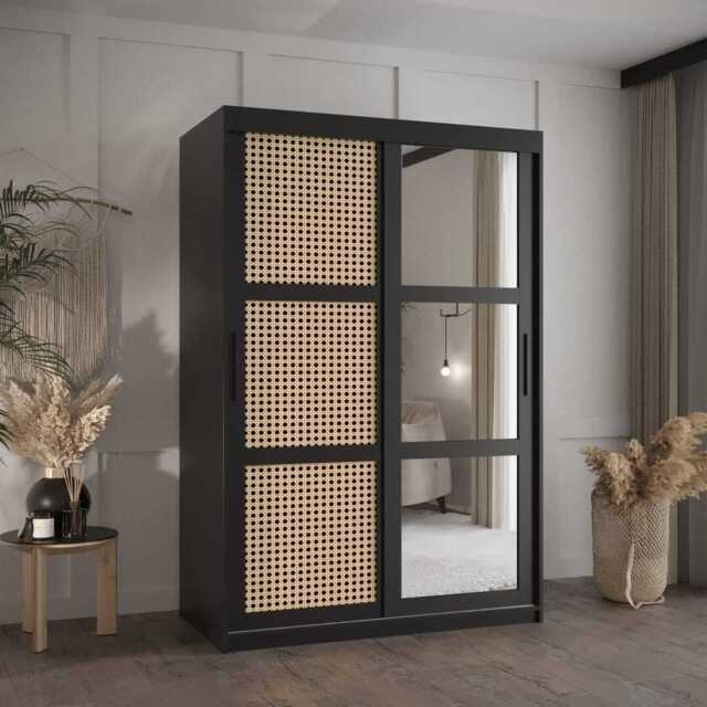 Rena II Sliding Door Wardrobe 120cm - Black 120cm by Arthauss ...