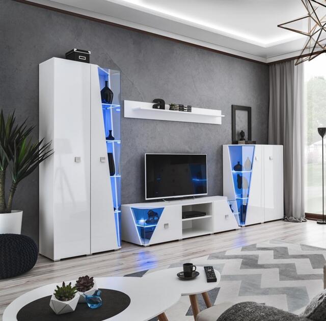 Edge Entertainment Unit - White Gloss 330cm by Arthauss | ufurnish.com