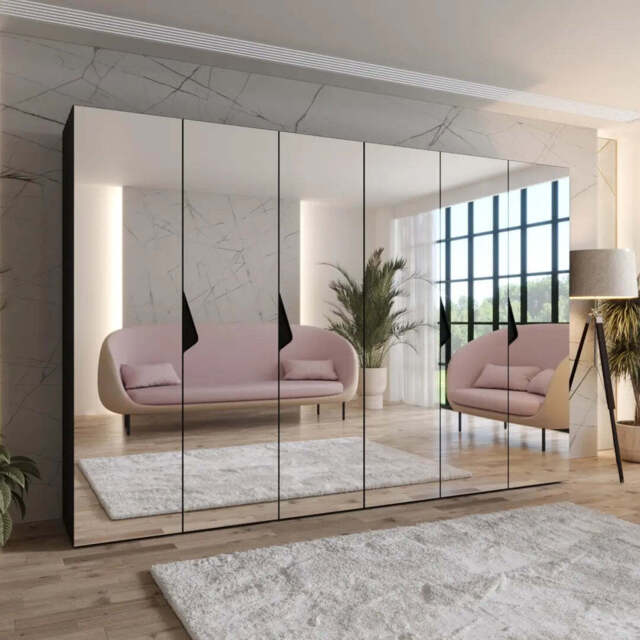 Sandi III Hinged Door Wardrobe 300cm - Black 300cm by Arthauss ...