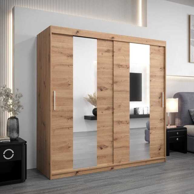 Pole Sliding Door Wardrobe 200cm - Oak Artisan 200cm by Arthauss ...