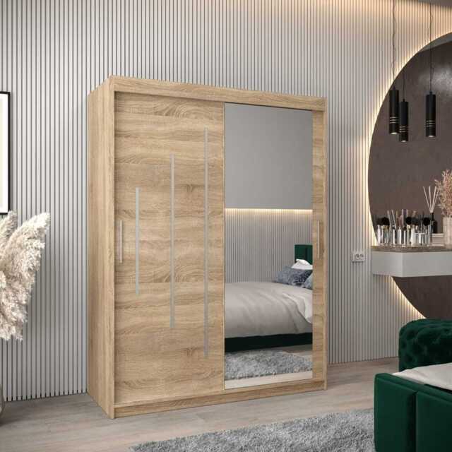 York II Sliding Door Wardrobe 150cm - Oak Sonoma 150cm by Arthauss ...