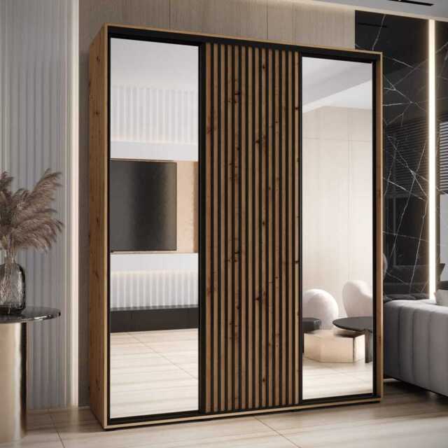 Sapporo II Sliding Door Wardrobe 190cm - Oak Artisan 190cm by Arthauss ...
