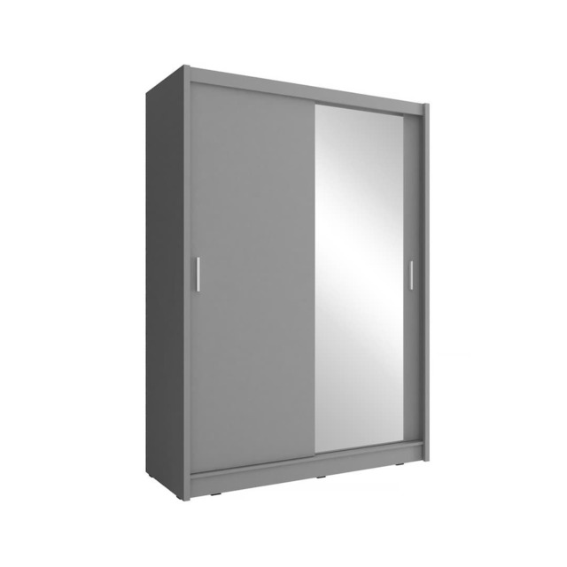 Maja Sliding Door Wardrobe 130cm - Grey Matt 130cm One Mirror by ...