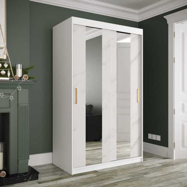 Geneva Sliding Door Wardrobe 120cm - White 120cm by Arthauss | uFurnish.com
