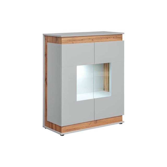 Berlin Display Cabinet 90cm - Grey Matt 90cm by Arthauss | uFurnish.com