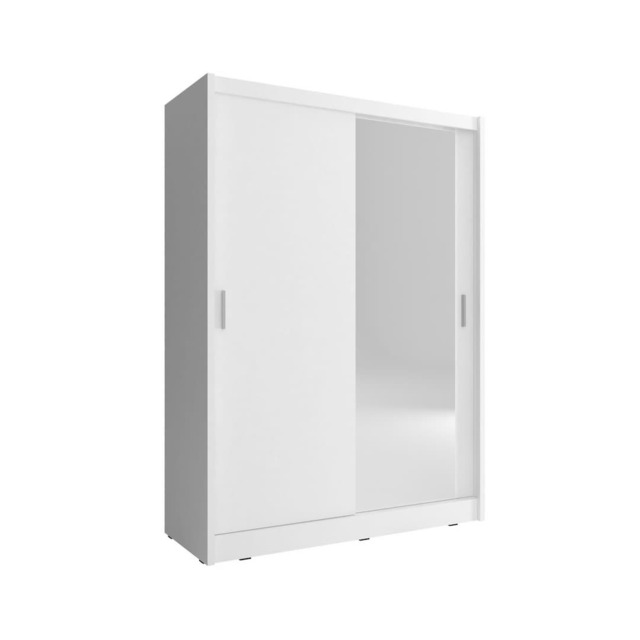 Maja Sliding Door Wardrobe 130cm - White Matt 130cm One Mirror by ...