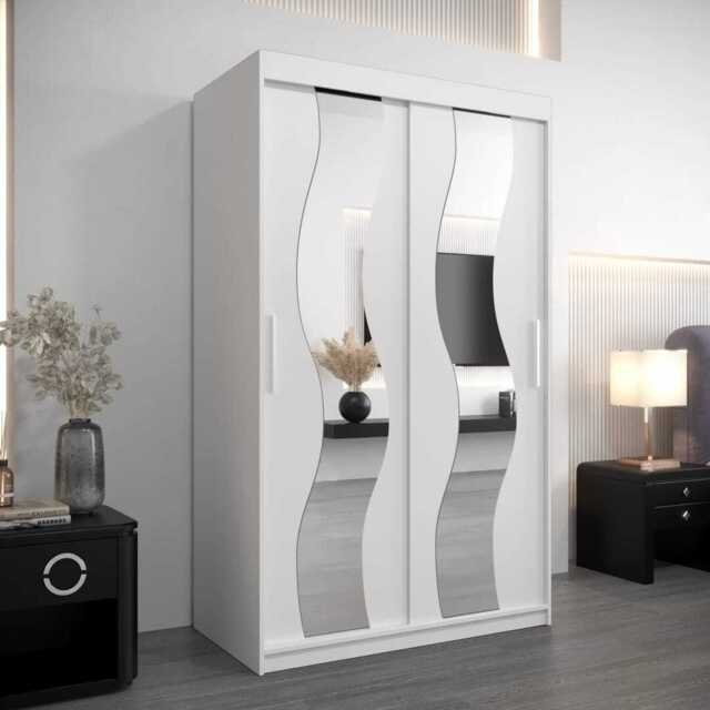 Seville Sliding Door Wardrobe 120cm - White 120cm by Arthauss ...