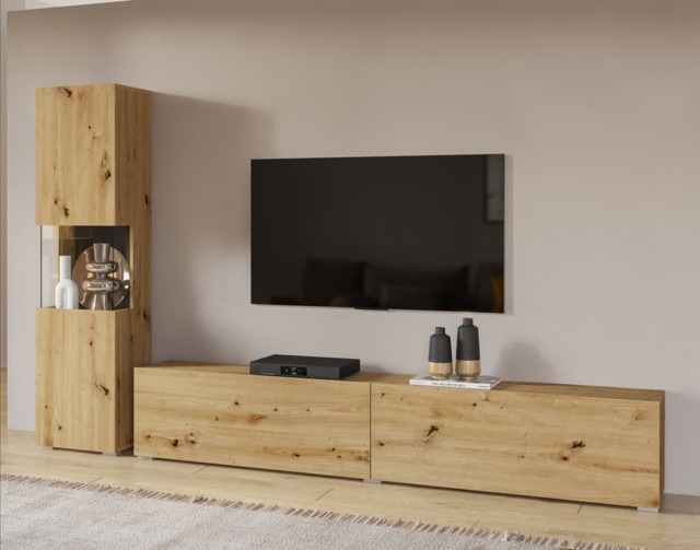 "Ava 09 Entertainment Unit For TVs Up To 75"" - Oak Artisan 220cm" by ...