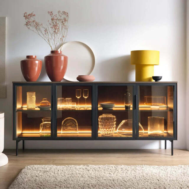 Lumi Display Sideboard Cabinet 181cm - Oak Dunin 181cm by Arthauss ...