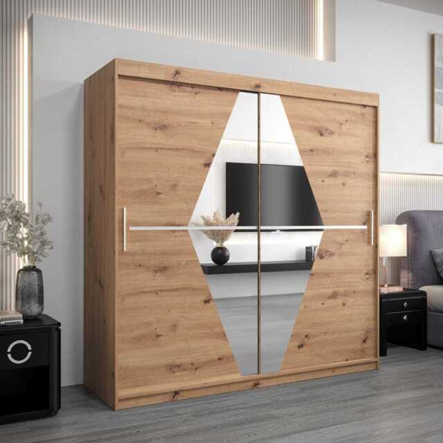 Boliwia Sliding Door Wardrobe 200cm - Oak Artisan 200cm by Arthauss ...