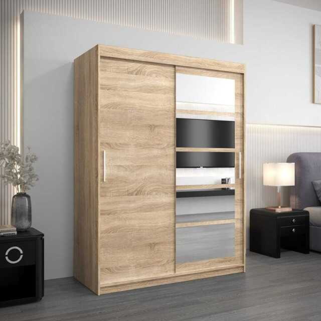 Roma I Sliding Door Wardrobe 150cm - Oak Sonoma 150cm by Arthauss ...