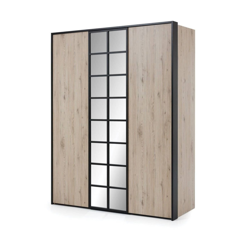 Glass Loft Hinged Wardrobe 161cm - Oak Bordeaux 161cm by Arthauss ...
