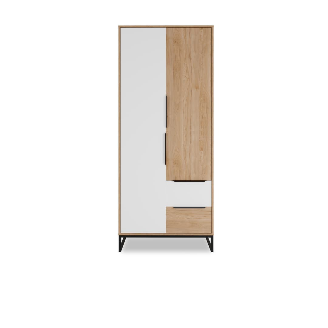 Landro Hinged Door Wardrobe 80cm - Oak Hickory 80cm by Arthauss ...