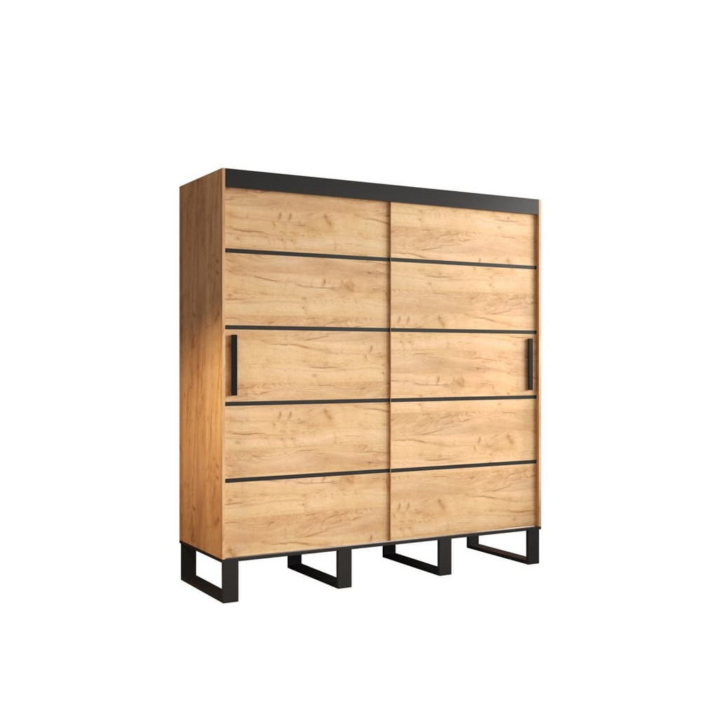 Loft V1 Sliding Door Wardrobe 200cm - Oak Golden 200cm by Arthauss ...