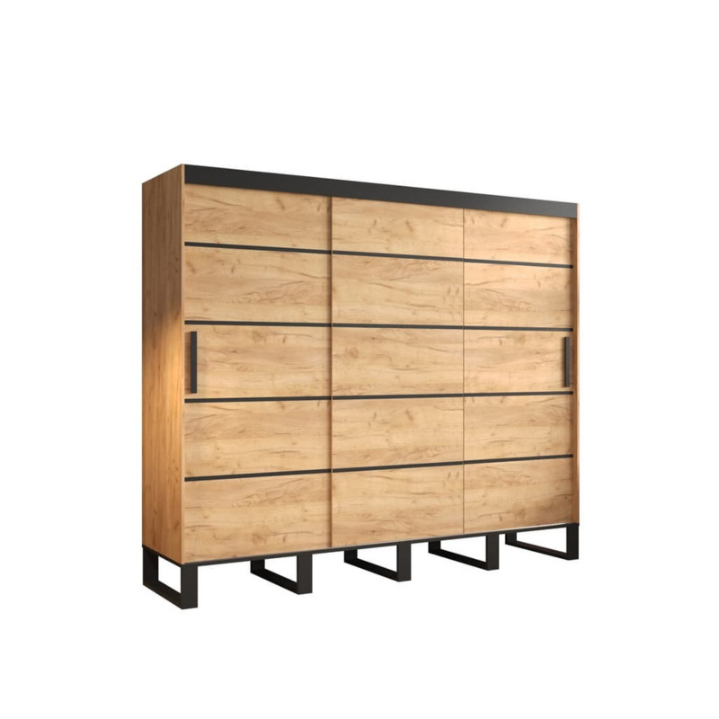 Loft V1 Sliding Door Wardrobe 250cm - Oak Golden 250cm by Arthauss ...