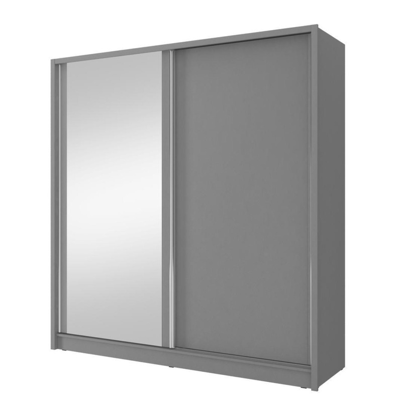 Luca Sliding Door Wardrobe 200cm [Mirror] - 204cm Graphite by Arthauss ...