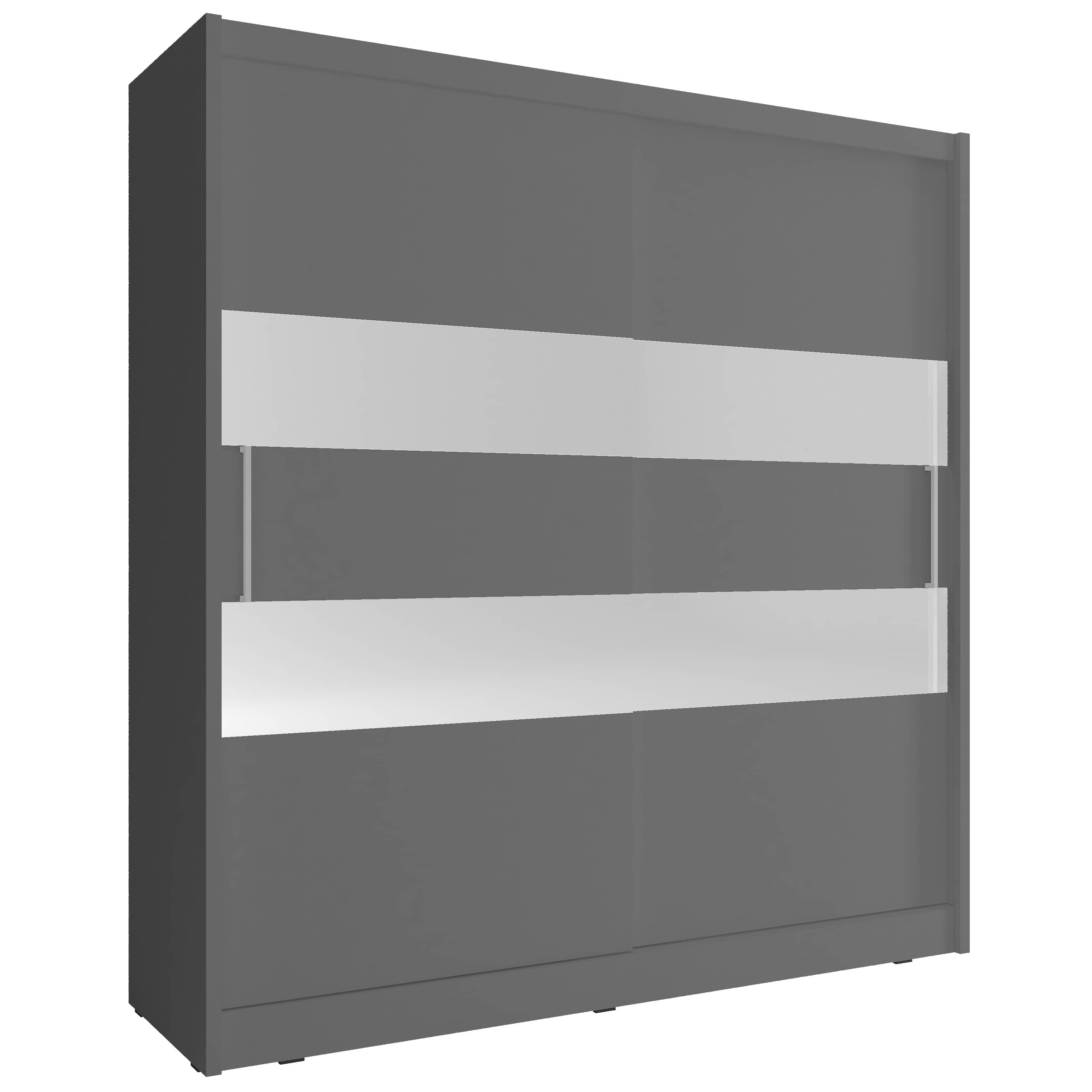 Maja II Sliding Door Wardrobe 200cm - Grey Matt 200cm by Arthauss ...