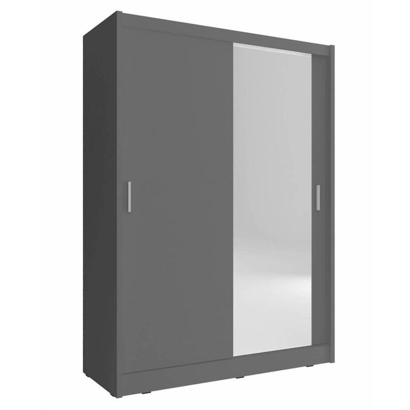 Maja Sliding Door Wardrobe 130cm - Grey Matt 130cm One Mirror by ...