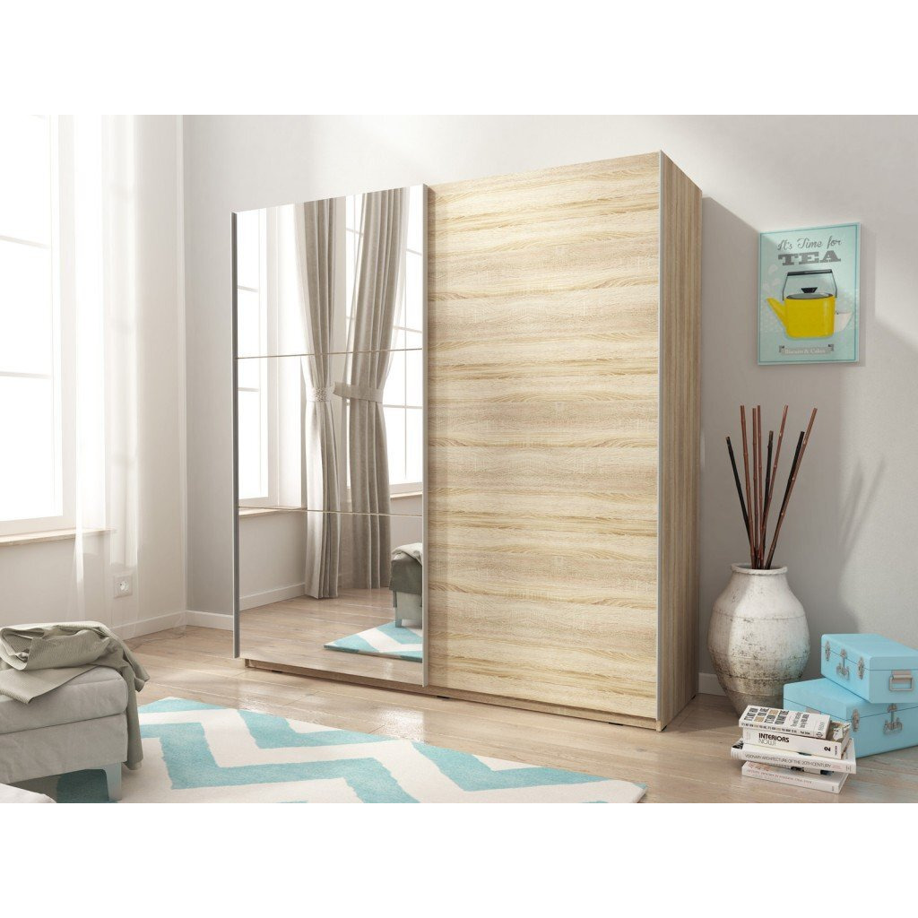 Mika 02 Sliding Door Wardrobe 200cm - Oak Sonoma 200cm by Arthauss ...