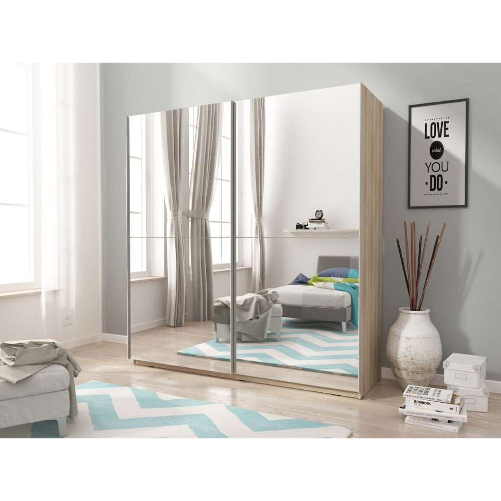 Mika 03 Sliding Door Wardrobe 200cm - Oak Sonoma 200cm by Arthauss ...