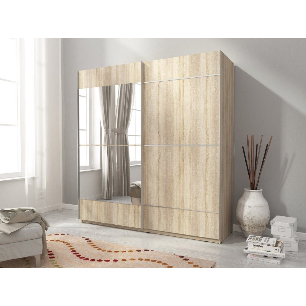 Mika 04 Sliding Door Wardrobe 200cm - Oak Sonoma 200cm by Arthauss ...