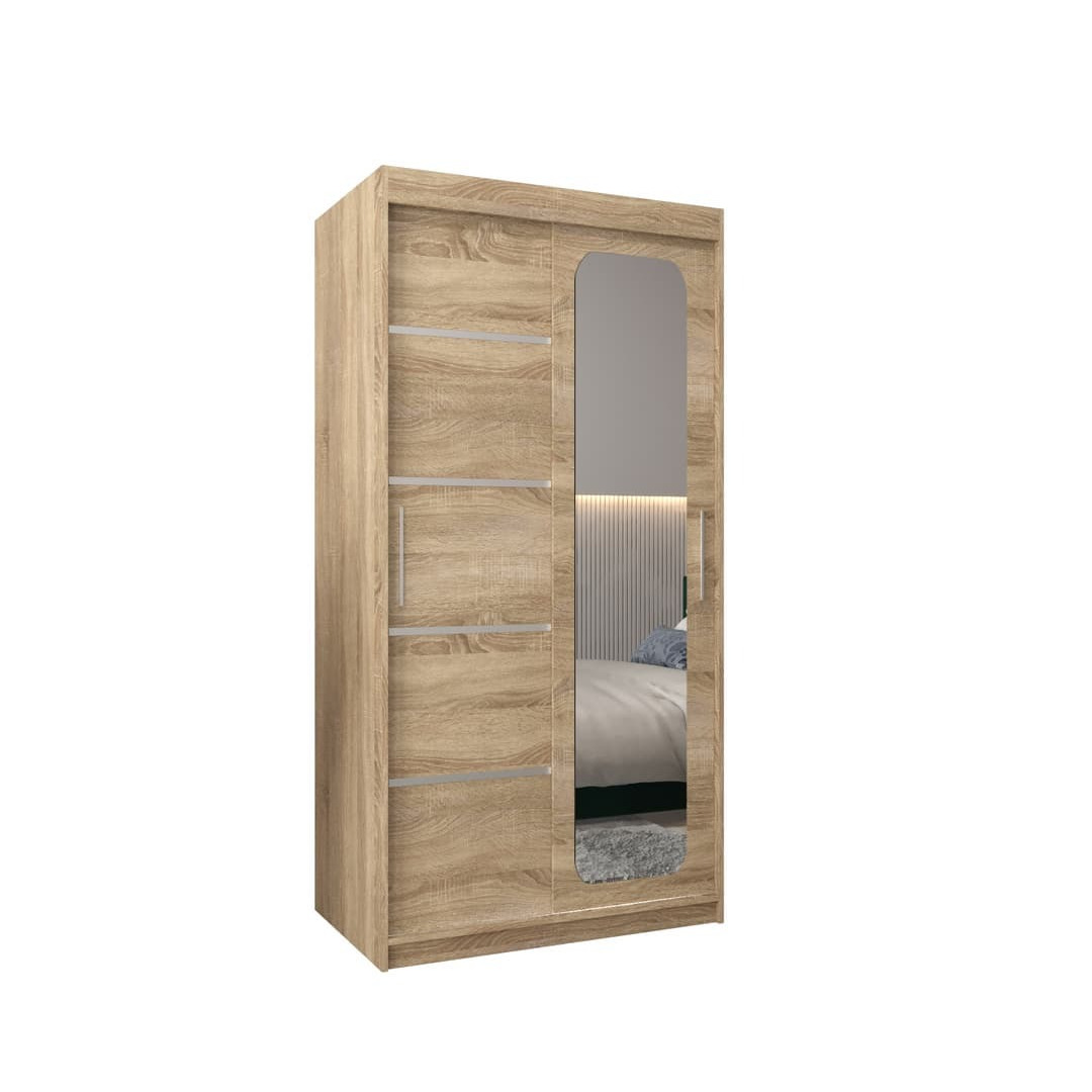 Uppsala V2 Sliding Door Wardrobe 100cm - Oak Sonoma 100cm by Arthauss ...