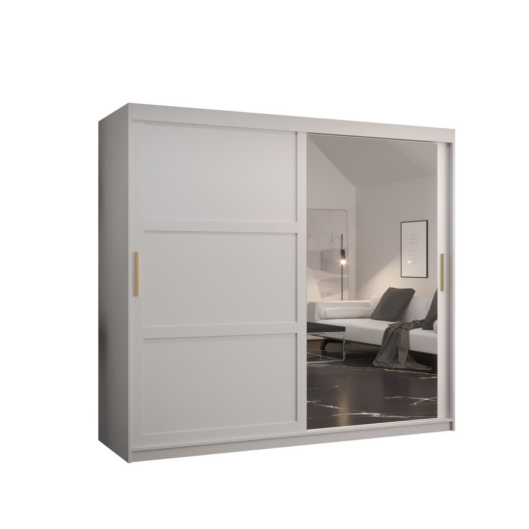 Ramiro II Sliding Door Wardrobe 200cm - White 200cm by Arthauss ...