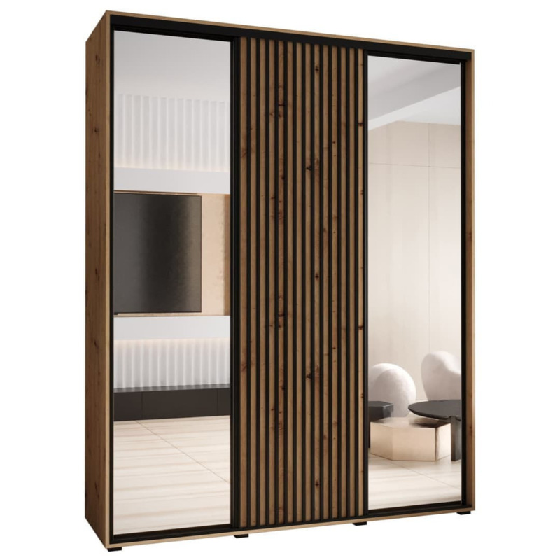 Sapporo II Sliding Door Wardrobe 190cm - Oak Artisan 190cm by Arthauss ...
