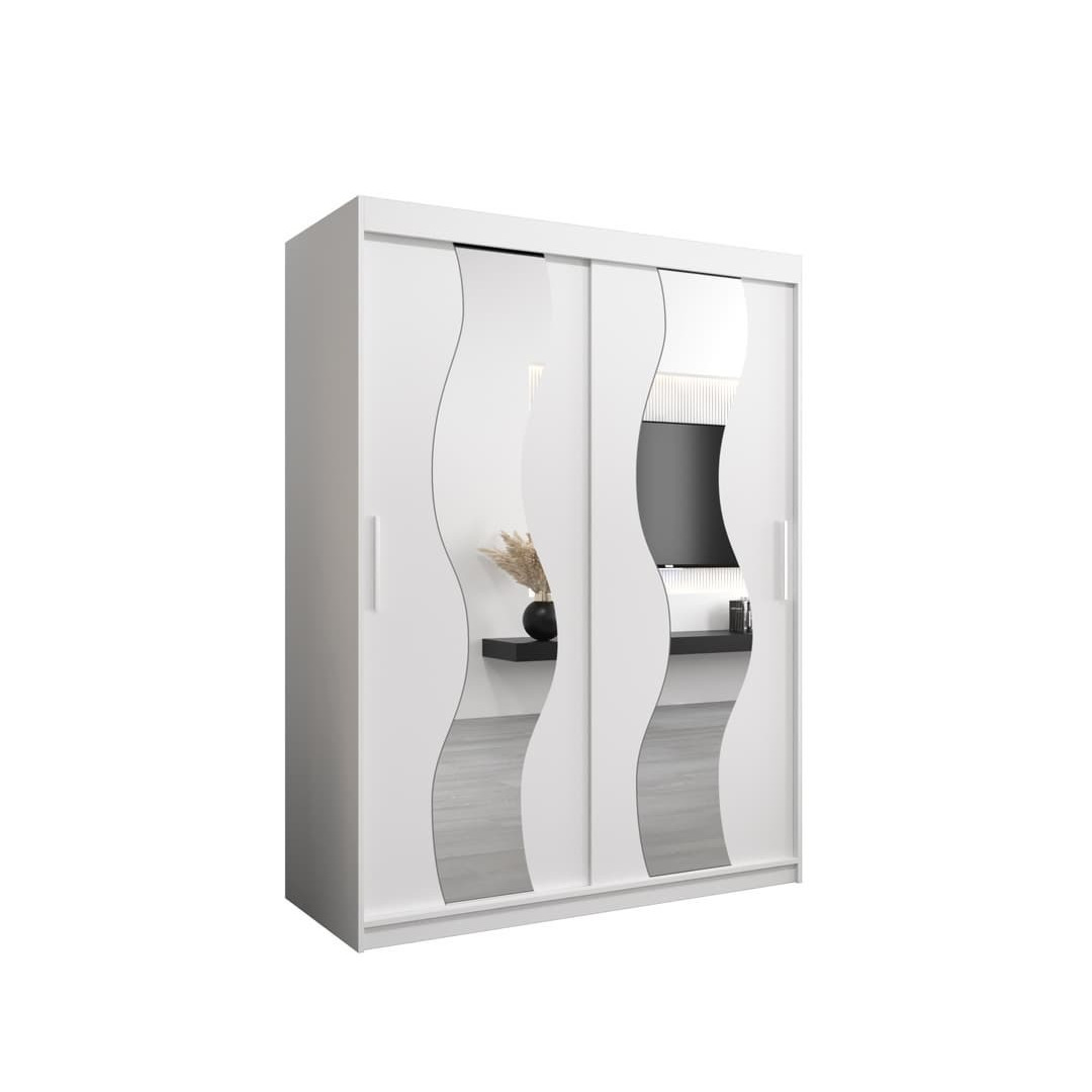 Seville Sliding Door Wardrobe 150cm - White 150cm by Arthauss ...