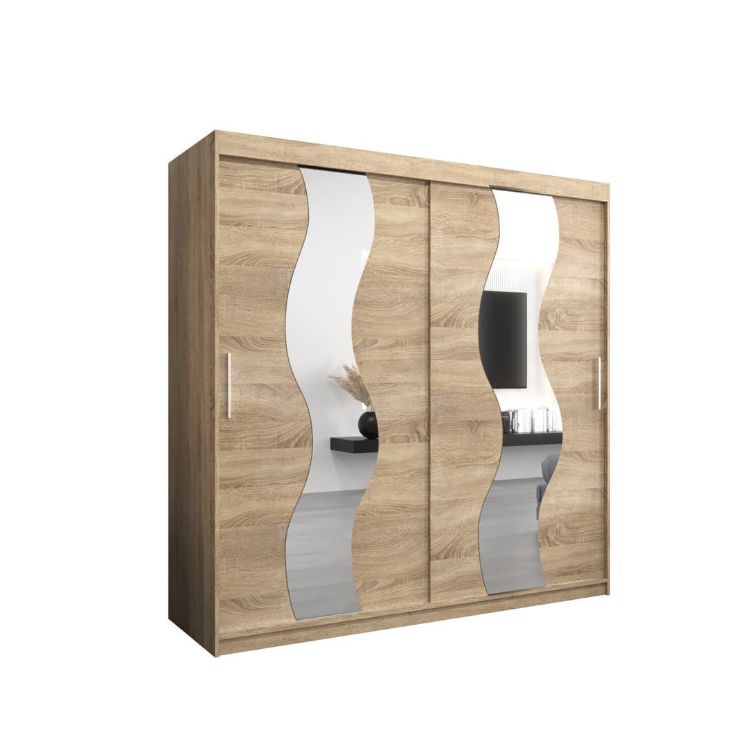 Seville Sliding Door Wardrobe 200cm - Oak Sonoma 200cm by Arthauss ...
